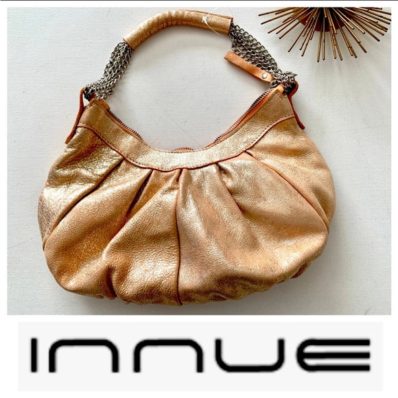 Innue | Bags | Rare Innue Shimmer Leather Hobo Shoulder Bag | Poshmark